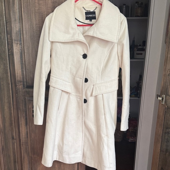 Express | Jackets & Coats | Express Womens Elegant Cream Trench Coat ...